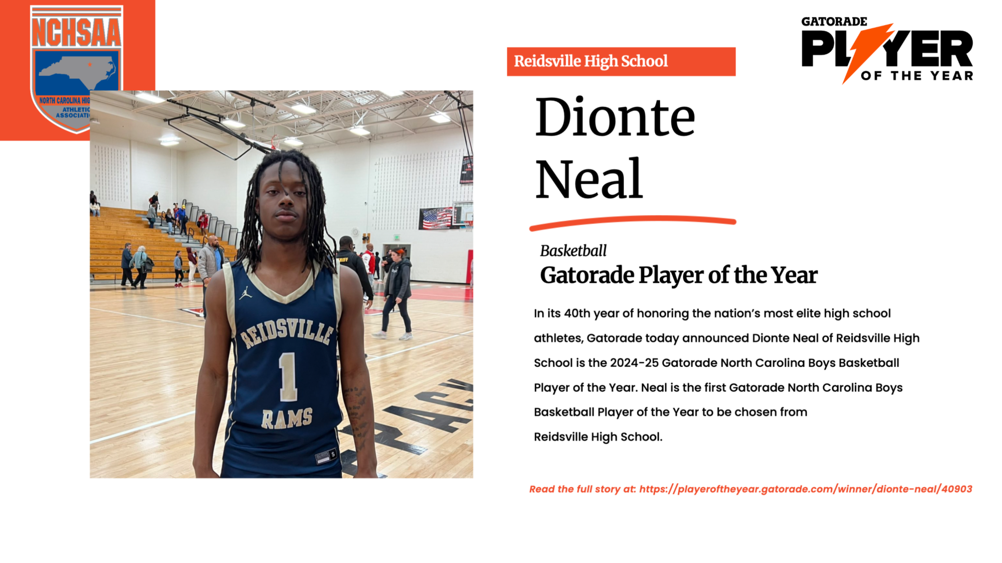 Gatorade NCHSAA State Player of the Year Award Winners - NCHSAA